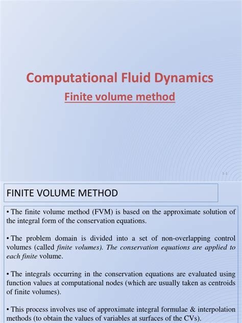 Computational Fluid Dynamics Finite Volume Method Pdf Integral