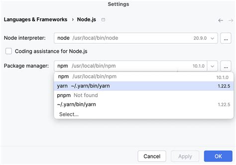 Npm Pnpm And Yarn Intellij Idea Documentation