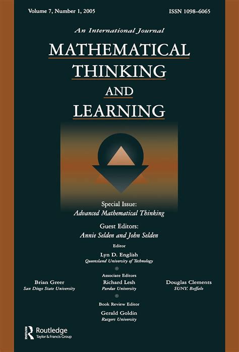 Advanced Mathematical Thinking A Special Issue Of Mathematical Thinking And Learning Ebook