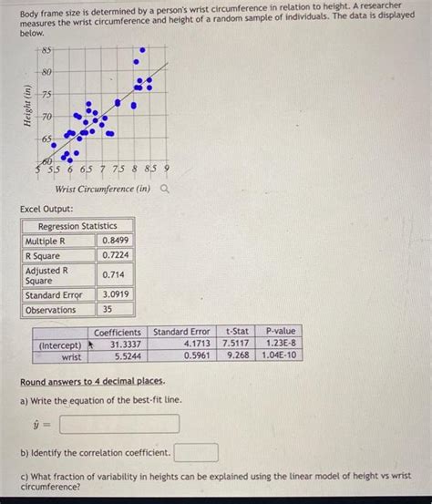 Solved Body Frame Size Is Determined By A Person S Wrist Chegg Com