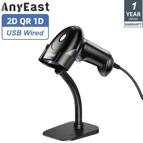Anyeast Handheld 1d 2d Barcode Scanner Usb Wired With Stand Scanners Support Windows Macos Linus