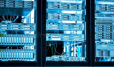Server Room Internet Connected Servers With Multi Cables Stock Photo Image Of Bitcoin Cable