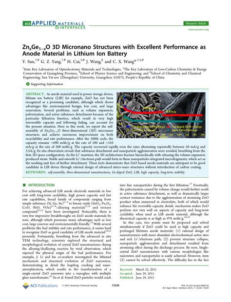 Pdf Zn X Ge 1 X O 3d Micronano Structures With Excellent Performance
