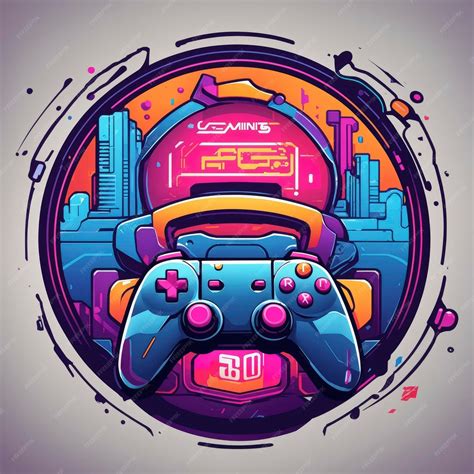 Premium Ai Image Gaming Controller Joystick Flat Vector Clipart Logo Design Illustration