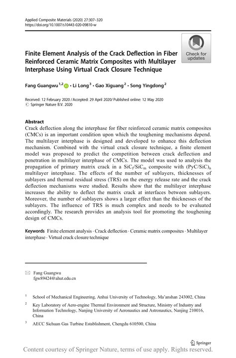 Finite Element Analysis Of The Crack Deflection In Fiber Reinforced