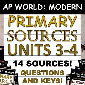 Primary Source Analysis And Question Pack AP World History Modern Period