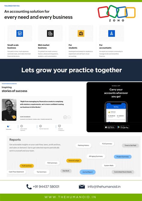 Zoho Financepartner Indianbusiness Businesssolutions Humanoidventures Productivity Growth