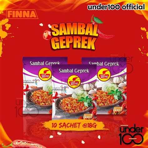 Jual Under100 Finna Sambel Uleg Saset 18g Renceng Sambal Uleg Terasi Sambal Rendang Sambal