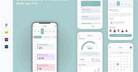 Schedule Planner Mobile App Ui Kit Ux And Ui Kits Ft Planning And Schedule Envato