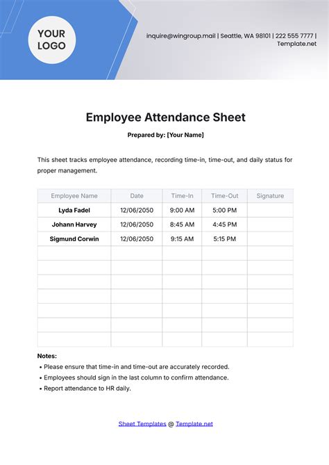 Free Class Attendance Sheet Template To Edit Online