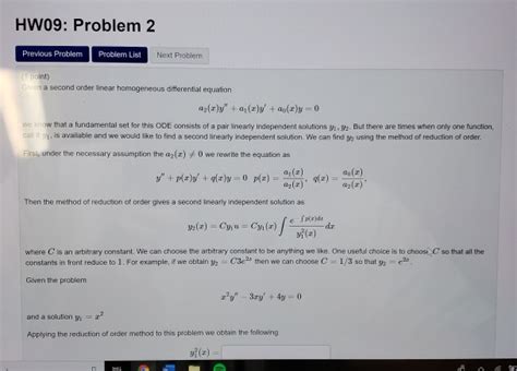 Solved HW Problem Previous Problem Problem List Next Chegg Com
