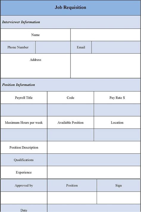 New Fillable Pdf Job Requisition Form