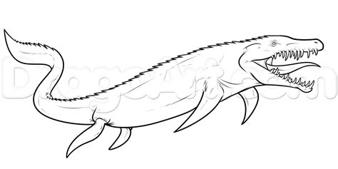 How To Draw A Mosasaurus From Jurassic World Step By Step Dinosaurs