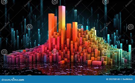 Business Data Graph Concept With Market Data Clusters And Particles Digital Sorting And