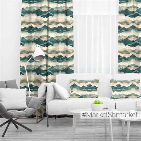 Ткани Горы в перспективе в дымке Зеленые горы закажи на любая ткань с