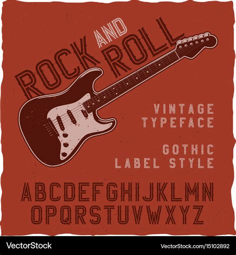 Rock And Roll Label Font Royalty Free Vector Image