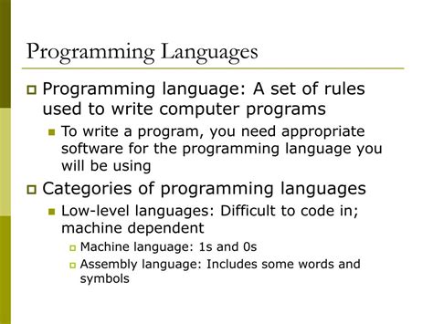 PPT Chapter 7 Programming Language PowerPoint Presentation Free