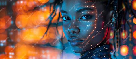 Premium Photo Cybersecurity In The Digital Age Ai Art Featuring A Black Woman Symbolizing