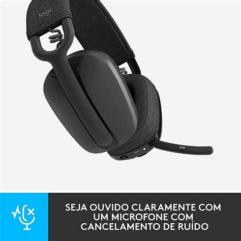 Headset Sem Fio Logitech Zone Vibe 100 Microfone Flip To Mute
