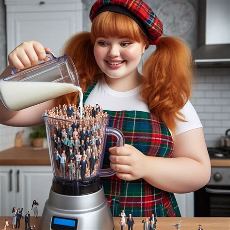 Scotswoman Makes A Tiny Milkshake By Giantessheels On Deviantart