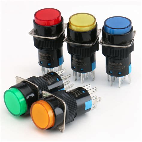 Baomain 16mm Round Latching Push Button Switch 2no2nc Baomain