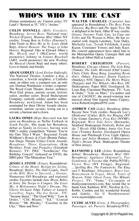 Anything Goes Broadway Stephen Sondheim Theatre 2011 Playbill