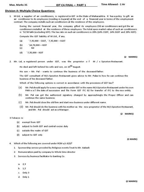 Block 1 Question Paper Pdf