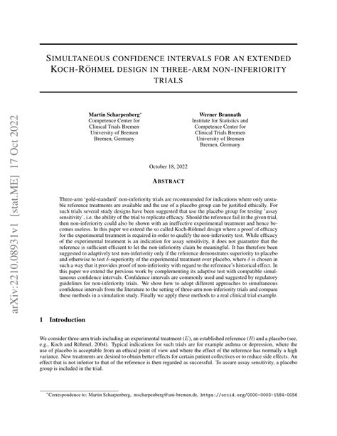Pdf Simultaneous Confidence Intervals For An Extended Koch Rohmel