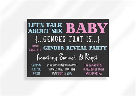 Editable Gender Reveal Invitation For Instant Digital Download