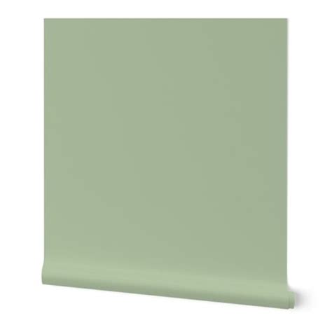 Light Sage Green Solid Color Wallpaper Spoonflower