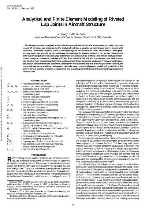 pdf analytical and finite element modeling of riveted lap joints in