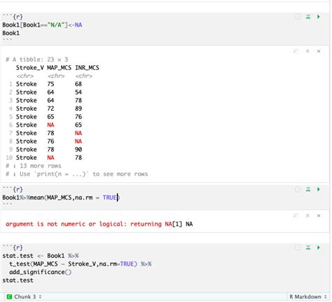 r na rm function not working when running summary statistics stack