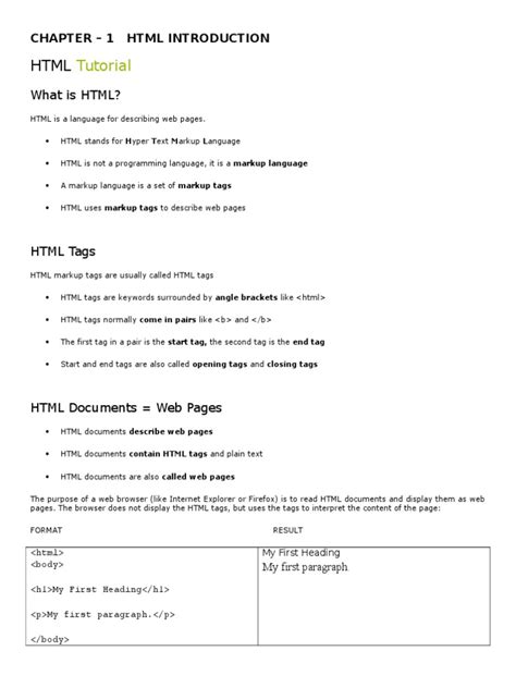 Html Learning Pdf Html Element Xhtml