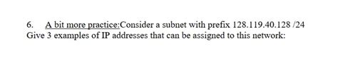 solved 6 a bit more practice consider a subnet with prefix