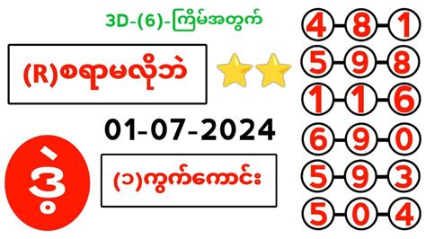 3d 01 07 2024 ၄ကြိမ်မြောက်အတွက် ဒဲ့ ဂဏန်း Youtube