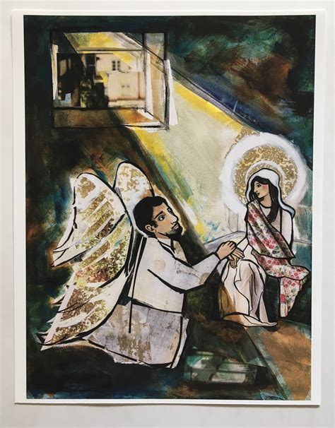 Annunciation Contemporary The Annunciation Art Print By Bette