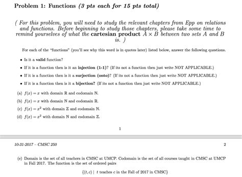 Solved Problem Functions Pts Each For Pts Total Chegg Com