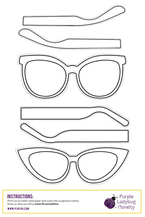 Free Printable Sunglasses Day Purple Ladybug