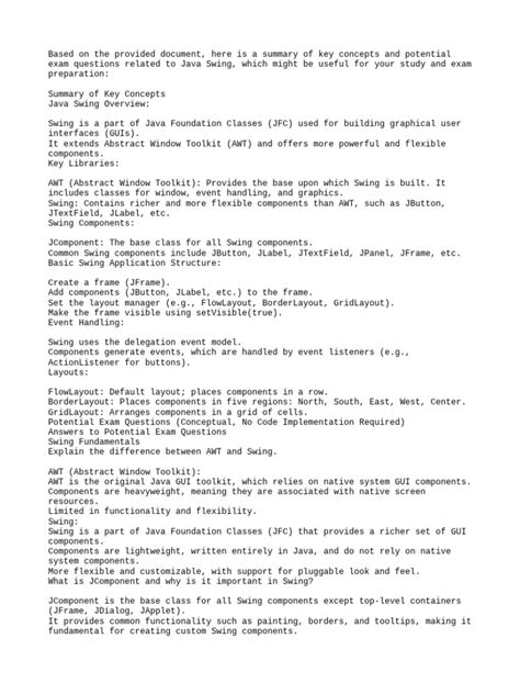 Swing Pdf Software Software Engineering