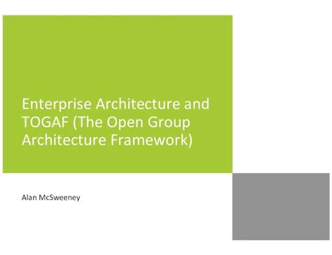 Pdf Enterprise Architecture Implementation And The Open Group Architecture Framework Togaf