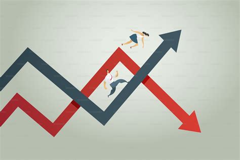 파산 사업가 차트에서 아래로 화살표 사업가 이익 창출 위쪽을 가리키는 화살표에서 떨어졌습니다 손익 거래 개념