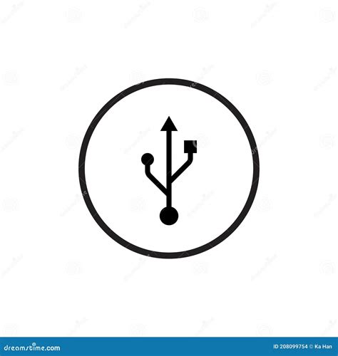 USB Icon Vector Universal Serial Bus Symbol Image Stock Vector