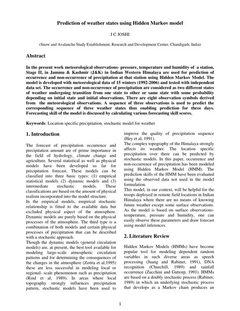 pdf prediction of weather states using hidden markov model