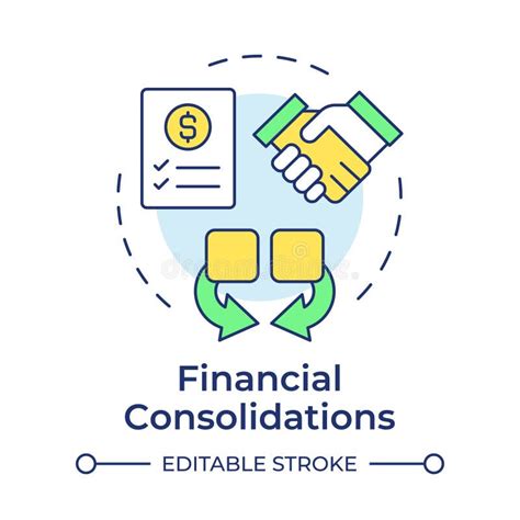 Financial Consolidation Multi Color Concept Icon Stock Illustration Illustration Of Workflow