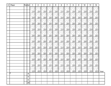 Baseball Scorecard Template