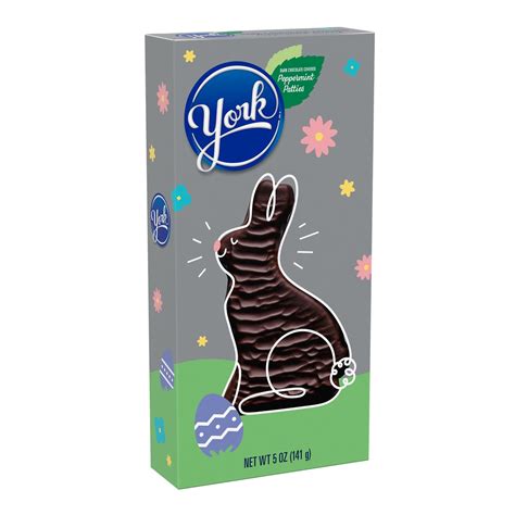 York Dark Chocolate Peppermint Patties Bunny Easter Candy T Box 5 Oz