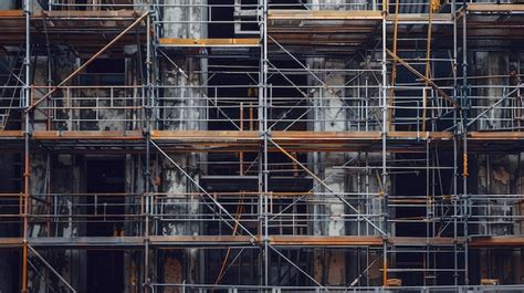 Urban Construction Scaffolding Framework Premium Ai Generated Image