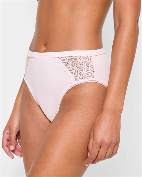 Australian Cotton And Lace High Cut Briefs Blushing Pink Target