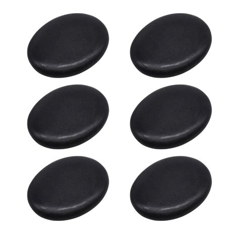 Goohochy Black Massage Stones For Spa Use Stone With Hole For Oil 6pcs