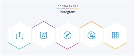 Instagram 25 Blue Icon Pack Including Instagram Compass Gallery